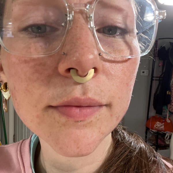 Mayan Nose Ring ~ Beaded Detail Tribal Septum Ring ~ Wide Nose Ring ...