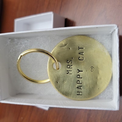 Custom Stamped Personalized Brass Keychain - Etsy
