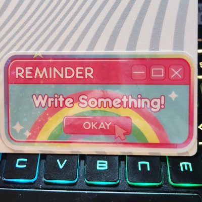 Custom Reminder Popup Sticker Cute Personalized Message Laptop Sticker ...