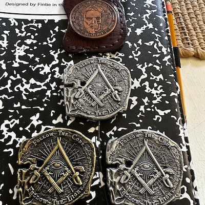 Treasure Cob Style Pirate Challenge Coin With Freemason Masonic ...