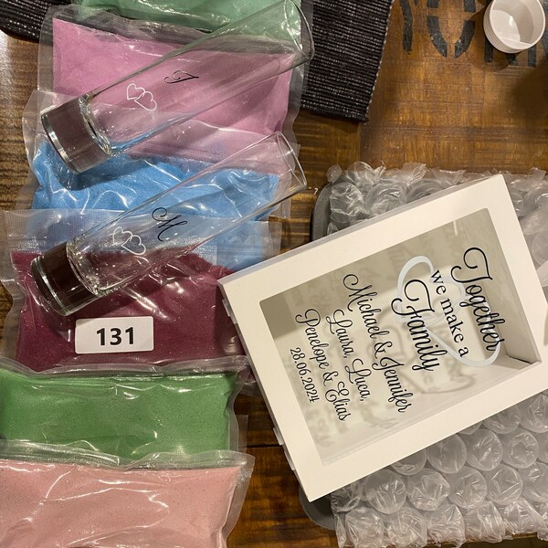 Blended Family Wedding Sand Ceremony Shadow Box Set, Unity Candle ...