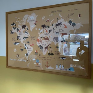 Animals of the World Map Poster Animals of the World Print - Etsy