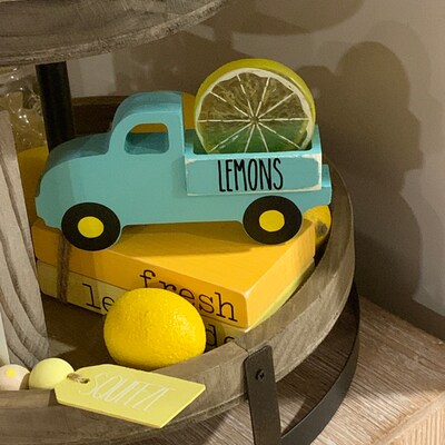 Lemon Tiered Tray, Summer Decor, Lemon Truck, Lemonade Decor, Farm ...