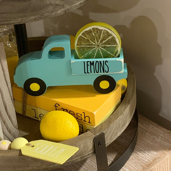 Lemon Tiered Tray, Summer Decor, Lemon Truck, Lemonade Decor, Farm ...