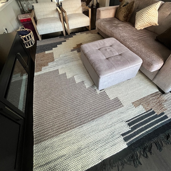 Scandinavian Nordic Decor Bohemian Inspired Rug Hand Woven Wool ...