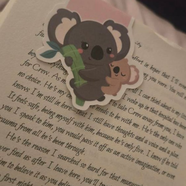 Koala and Baby Bookmark, Koala Planner Clip, Cute Koala Themed Bookmark ...