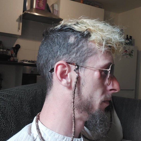 Glasses Chain for Men, Black Glasses Chain, Eyeglass Chain Beaded ...