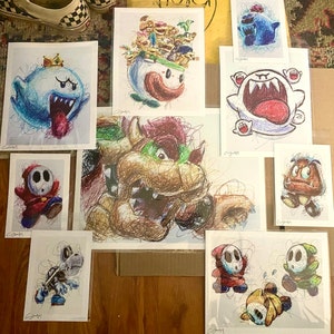 Freddy Fazbear Ballpoint Pen Print, Five Nights at Freddy's Art Poster ...