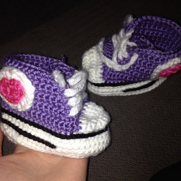 CROCHET PATTERN - "old Skool Kicks" - Crochet Pattern for Girls Hi Top ...