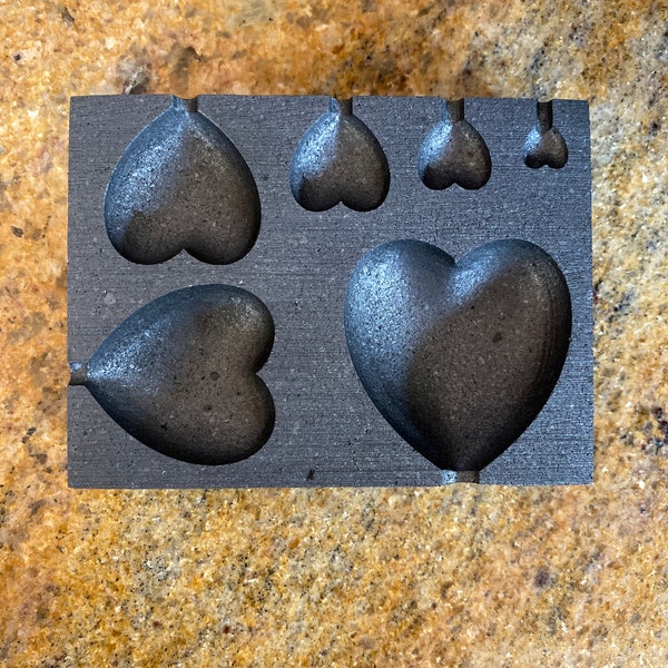Graphite Mold: 6 Different Sized Hearts - Etsy