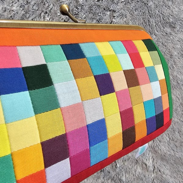 Metal Frame Coin Purse With Color Bobbles - Pearly Dark Orange - Color ...