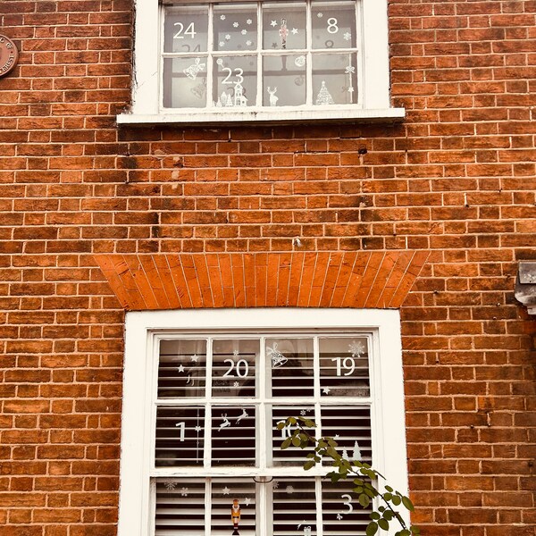 Wiederverwendbare Fensterbilder - Adventskalenderzahlen für den ...