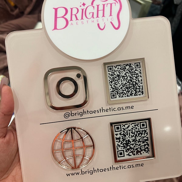 QR Code With Logo Instagram Facebook Business Social Media Sign | Salon ...