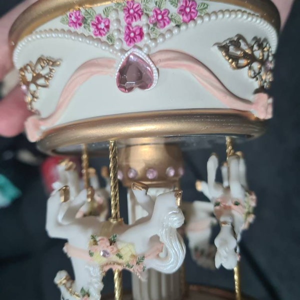 Pink Mirror Musical Carousel Horse Music Carousel Box Nursery Carousel ...