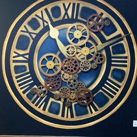 32" Rotating Gears Wall Clock. Industrial Wall Clock. Large Steampunk ...