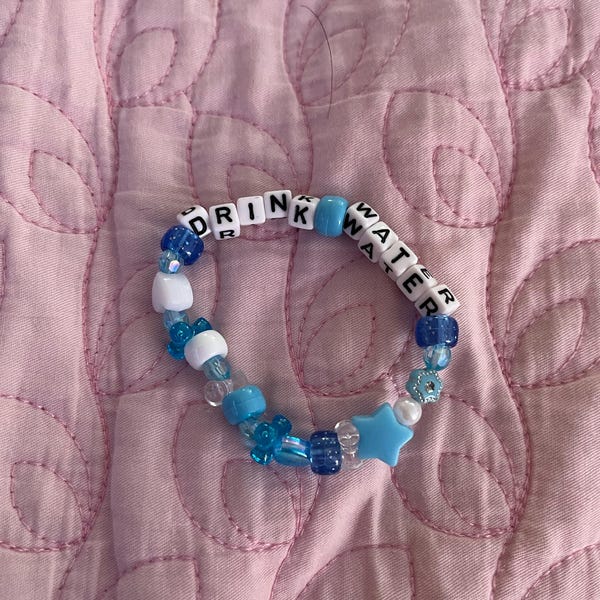 Drink Water Beaded Bracelet: Y2K Kandi Kawaii Style - Etsy