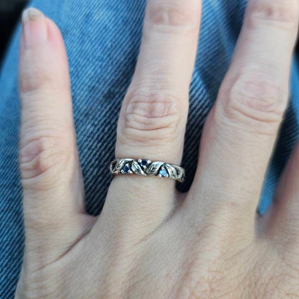 Elegant Braid Tree Branch Ring Inspired Nature for Man, Silver Vine ...