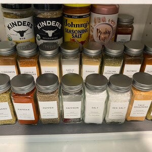 160 Minimalist White Spice Labels. Preprinted Modern Farmhouse Spice ...