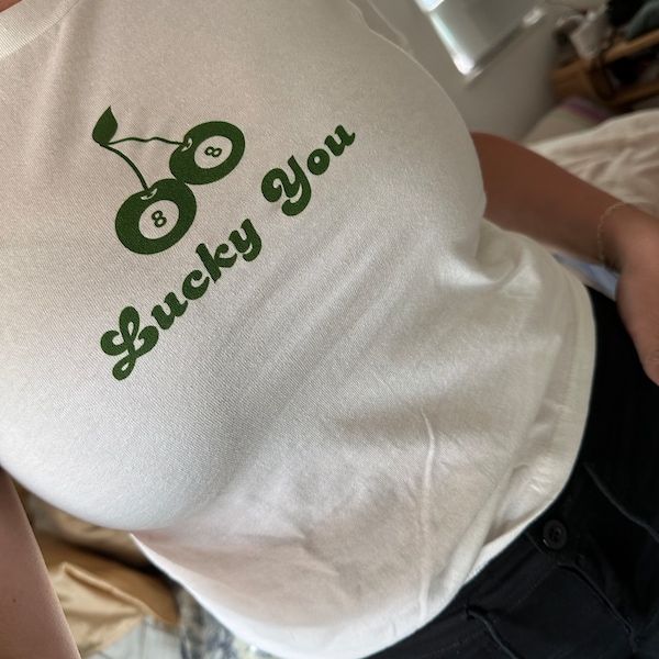 Lucky You Baby Tee, 8 Ball Baby Tee, 8 Ball Cherry Tshirt, Cherry Baby ...