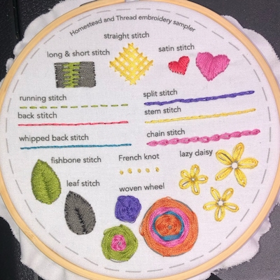 Hand Embroidery Stitch Sampler 3, PDF Pattern Instant Download ...