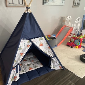 Teepee Tent for Kids Playhouse Indoor Playzone Neutral - Etsy