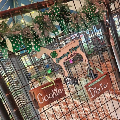 Show Pig Stall Sign, Wood Livestock Show Sign With 3D Raised Letters ...