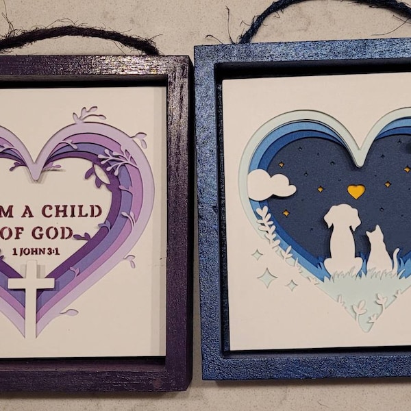 3D Child of God Heart Shadow Box, Christian Shadow Box, Religious Svg ...