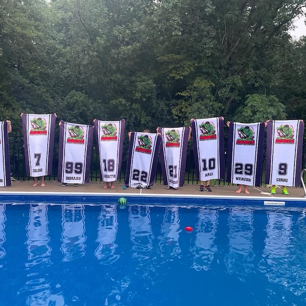 Sport Team Logo Beach Towel, Personalized School Team Towel, Softball ...