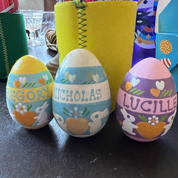 Custom Painted Wooden Easter Eggs - Etsy
