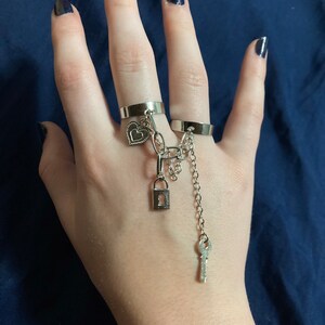 Handmade Five Finger Chain Rings Adjustable Cross Chain - Etsy