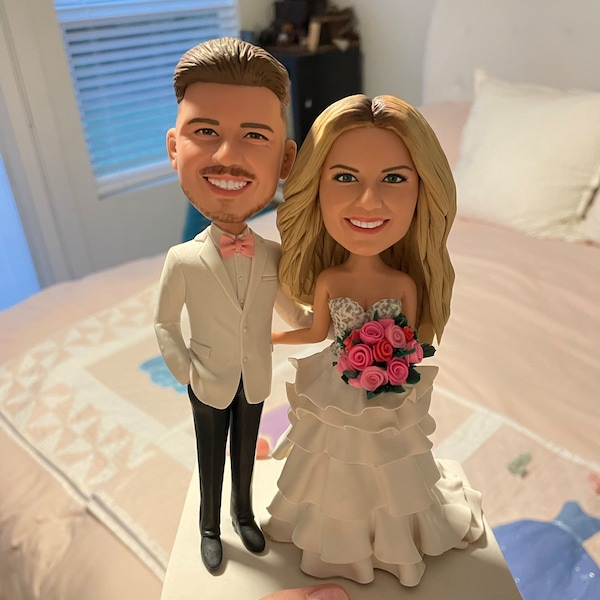 Custom Wedding Bobbleheads for Couple, Custom Wedding Cake Toppers ...
