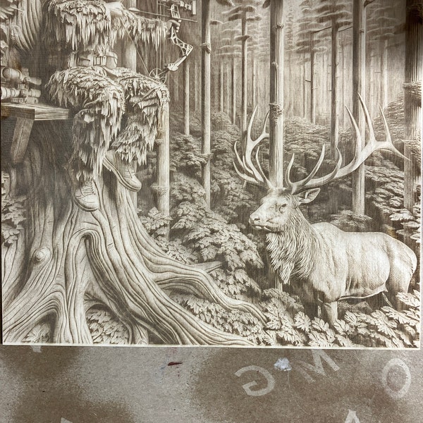 Embrace the Hunt: 3D Illusion PNG Digital Design File for Laser ...