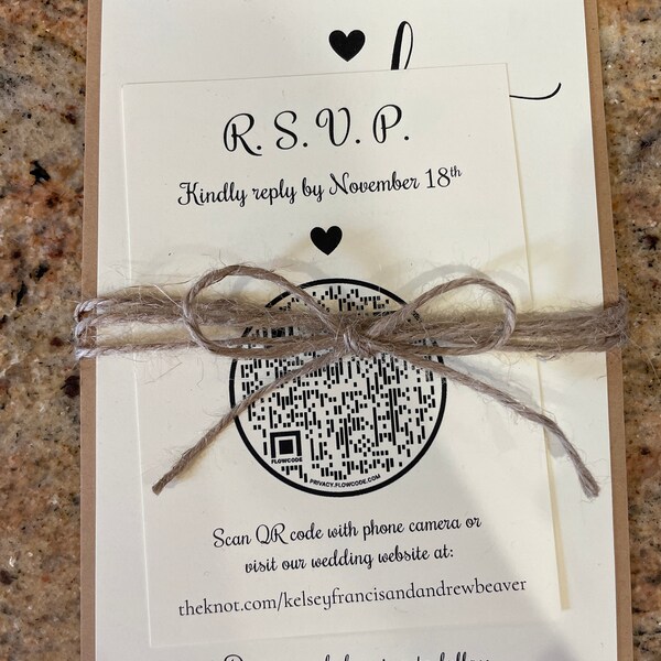 Printed We Do Rustic Wedding Invitation With Twine, Ivory With Kraft ...