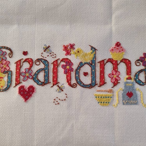 GRANDMA - Customisable Cross Stitch Chart - Digital Format PDF Pattern ...