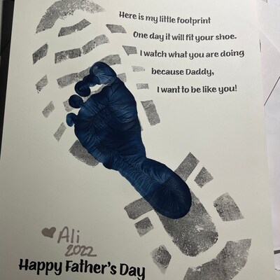 Father's Day Gift From Kids, Footprint Art, Dad Birthday Gift, Dad Gift ...