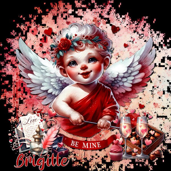 Watercolor Cute Cupid Clipart Bundle, Valentines Day Clipart PNG ...