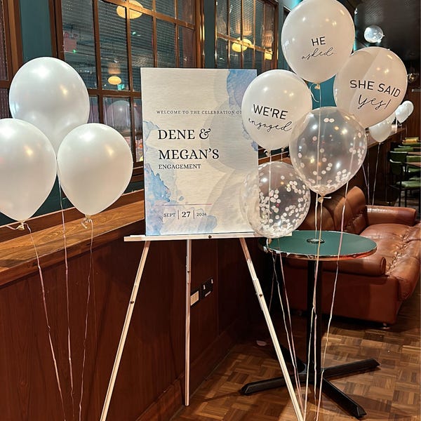 White Enagagement Balloon Decorations, She Said Yes Balloons ...