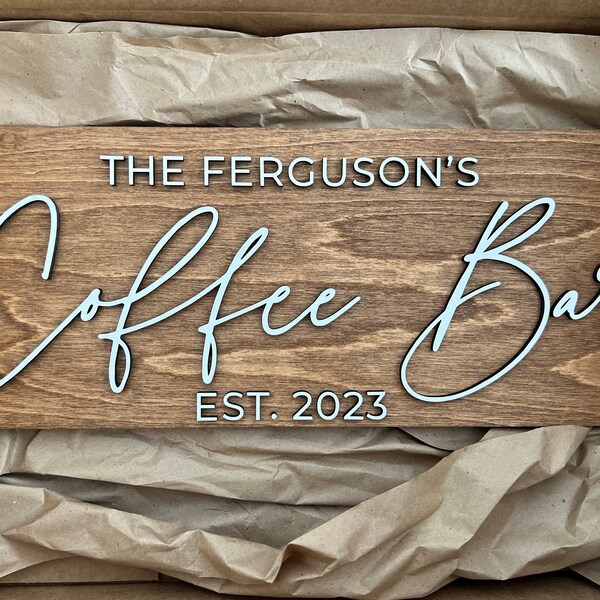 Pallet Sign - Coffee Bar Sign - Custom Wood Sign - 3D Sign ...