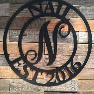 Letter Monogram Anniversary Established Date | Etsy