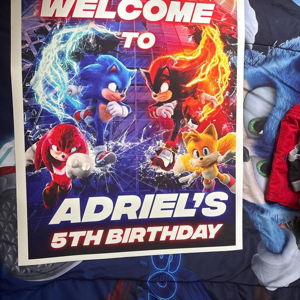 Editable Sonic the Hedgehog Birthday Party Welcome Sign, Sonic Welcome ...