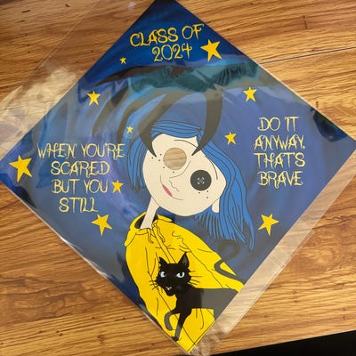 Graduation Cap Topper Coraline Customizable Personlizable Change Quote ...