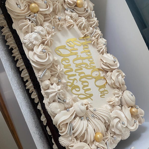 Sheet Cake Topper, Happy Birthday, Glitter Cardstock, Personalised ...