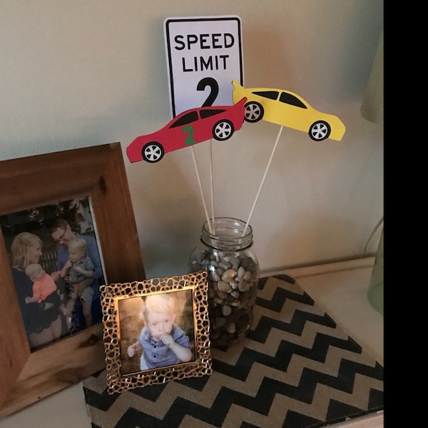 Race Car Centerpieces, Race Car Birthday Decor, Speed Limit Centerpiece ...