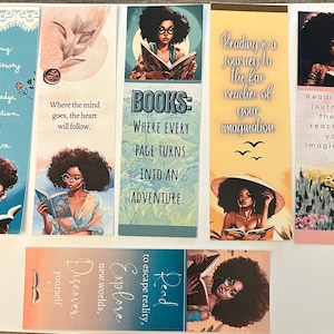 Black Girl Bookmarks, Printable Black Women Bookmarks, Black Girl Book ...