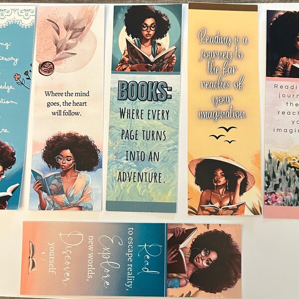 Black Girl Bookmarks, Printable Black Women Bookmarks, Black Girl Book ...