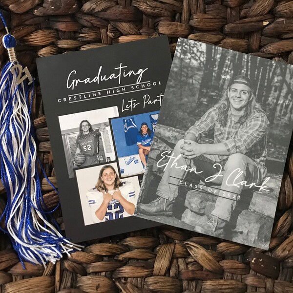 Guys Graduation Invitation, Graduation Announcement, Graduation Card ...