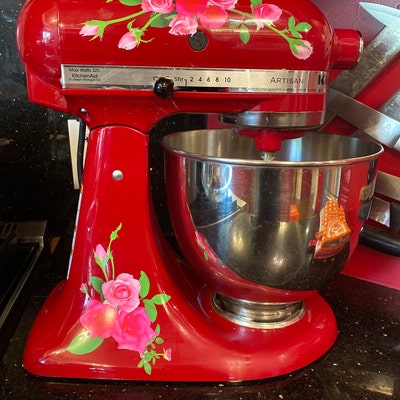 Hot Pink Roses Cute Vinyl Decal Set for Large Stand Mixers - Etsy
