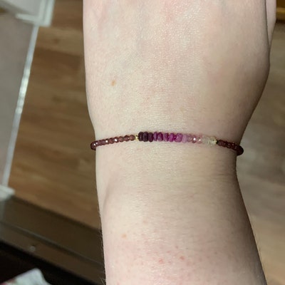 Sagenitic Quartz & Black Spinel Bracelet, Dainty Beaded Bracelet ...