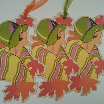 Outstanding Autumn Leaves FLAPPER Vintage Autumn Flapper Illustration ...