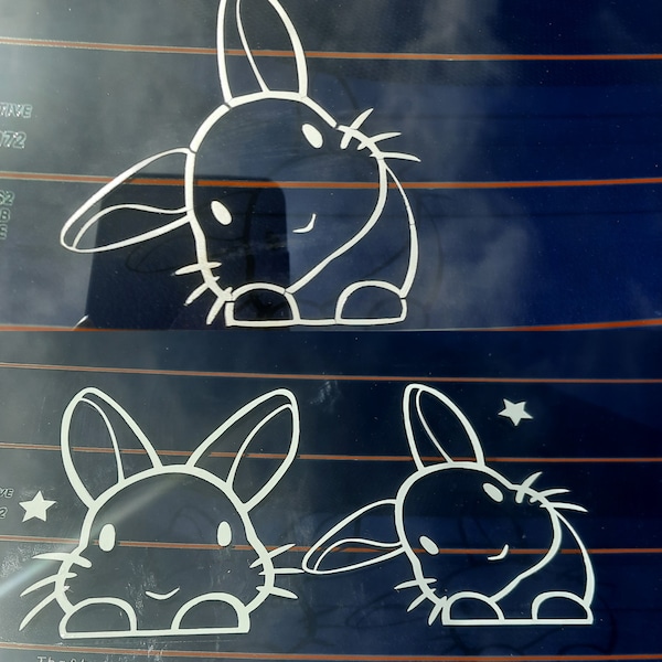 Peeking Head Tilt Bunny Decal Sticker; Rabbit Car Sticker/ Laptop Decal ...